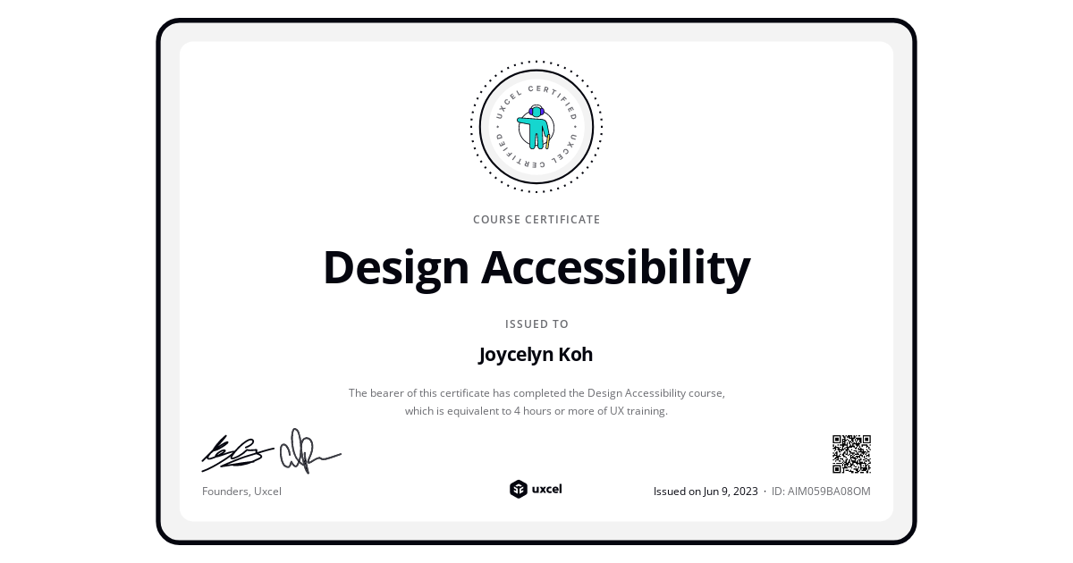 Uxcel Course Certificate of Completion | Uxcel Uxcel Course Certificate of Completion | Uxcel